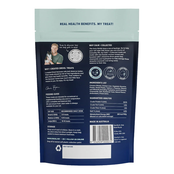 Drool by Dr Chris Brown Calm + Collected Cat Treats 60g | vet-n-pet DIRECT