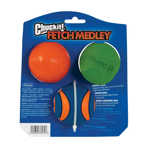 Chuckit! Fetch Medley Ball Set Medium Gen 2 - 3 Pack | vet-n-pet DIRECT