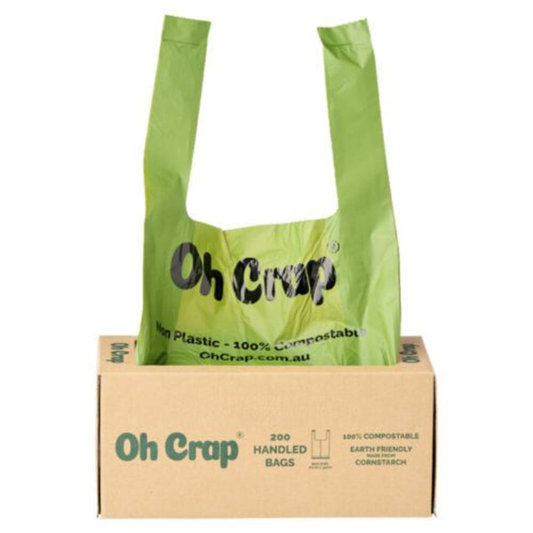 Oh Crap Compostable Dog Poop Bags with Handles (Vision Impaired ...