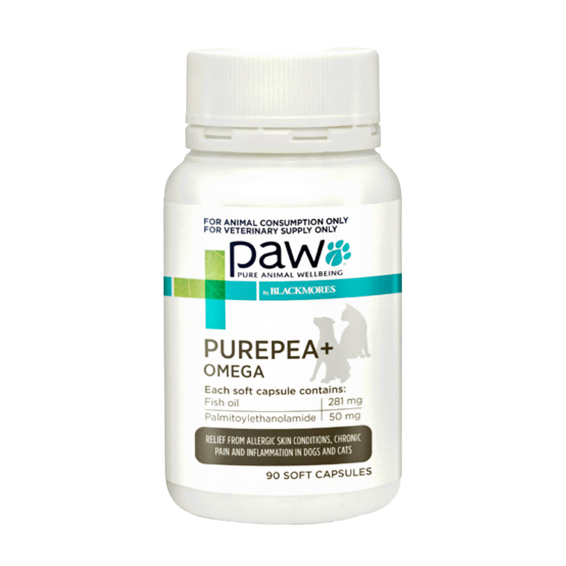PAW by Blackmores Pure PEA + Omega for Dogs & Cats - 90 Capsules | vet ...