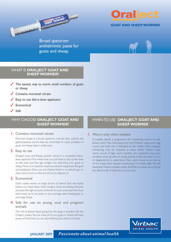 Oralject Goat & Sheep Wormer 30ml - vet-n-pet DIRECT