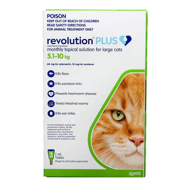 Revolution Plus for Large Cats 5.1-10kg - vet-n-pet DIRECT