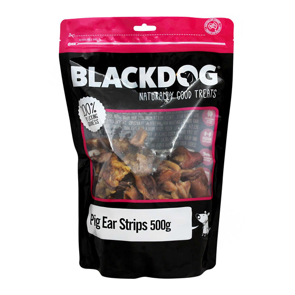 Black Dog Pig Ear Strips 500g - vet-n-pet DIRECT