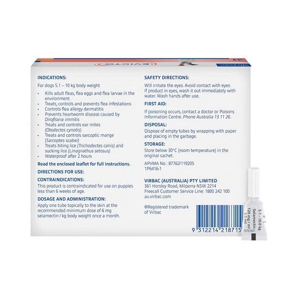 EVICTO Spot-on for Small Dogs 5kg-10kg | vet-n-pet DIRECT