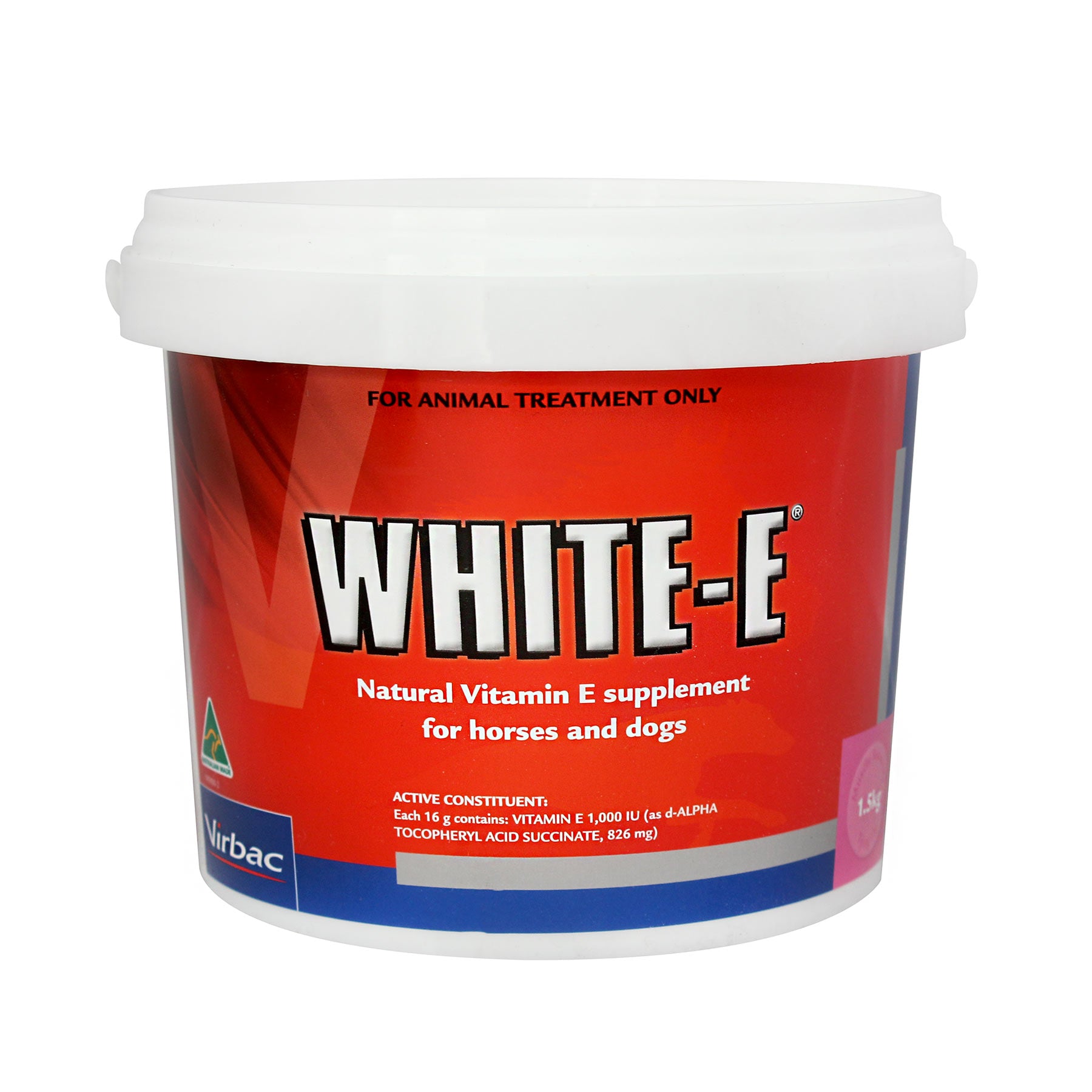 White-E Natural Vitamin E Supplement Powder for Horses & Dogs - vet-n ...