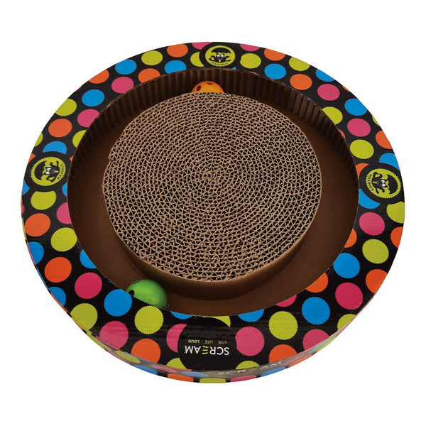 Scream Round Play Cat Scratcher | vet-n-pet DIRECT