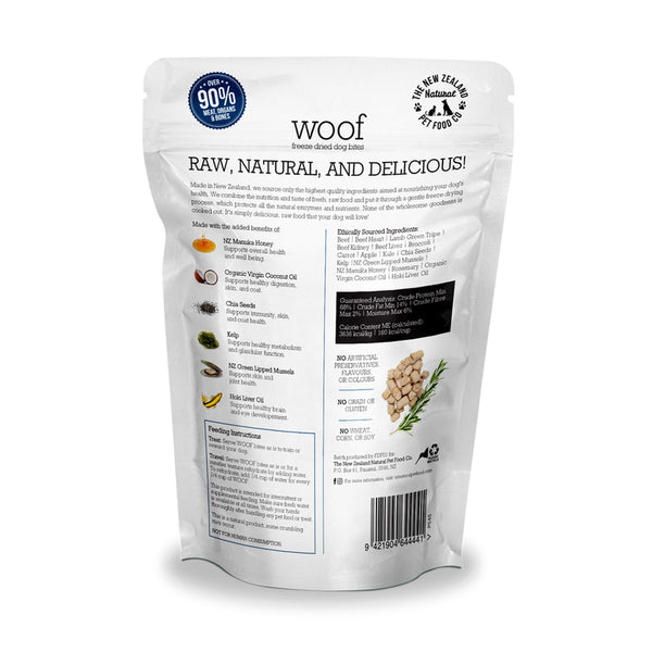 WOOF Freeze Dried Dog Bites - Beef 50g - vet-n-pet DIRECT